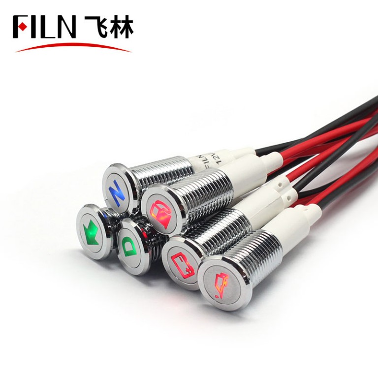 10mm 12v Custom Symbol Indicator Light With Wire Indicatorlight