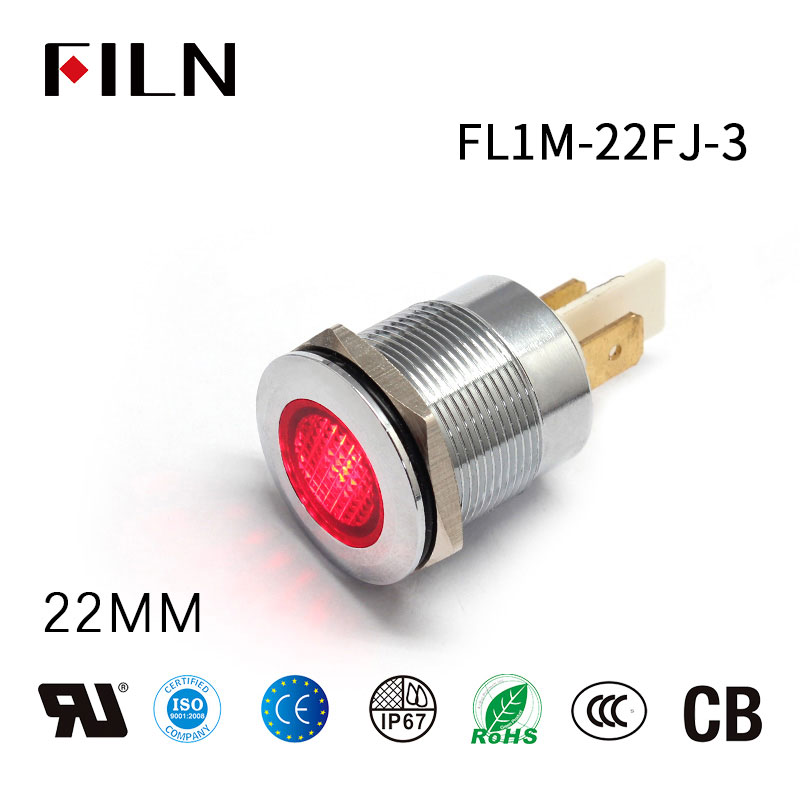 FILN 22mm 12V Panel Indicators Metal Custom LED Lights