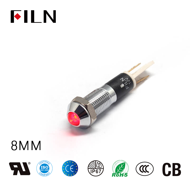 24v Led Light 4Pcs 12V LED Indicator Lights - 8mm Red Dashboard Warning ...