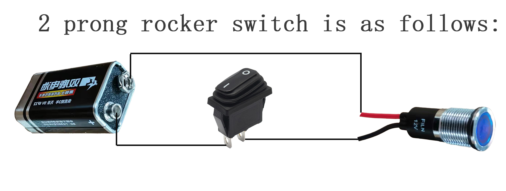 FILN KCD3 15A 250V Waterproof 2 Prong Rocker Switch