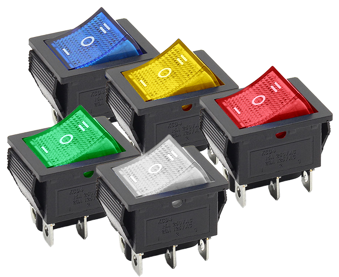 FILN New LED Rocker Switch With Lighted 6 pin Three Position