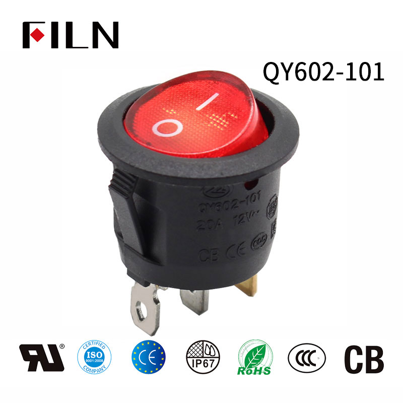 FILN KCD1 Round Toggle Switch 3 Pin LED ON/OFF For Car Boat