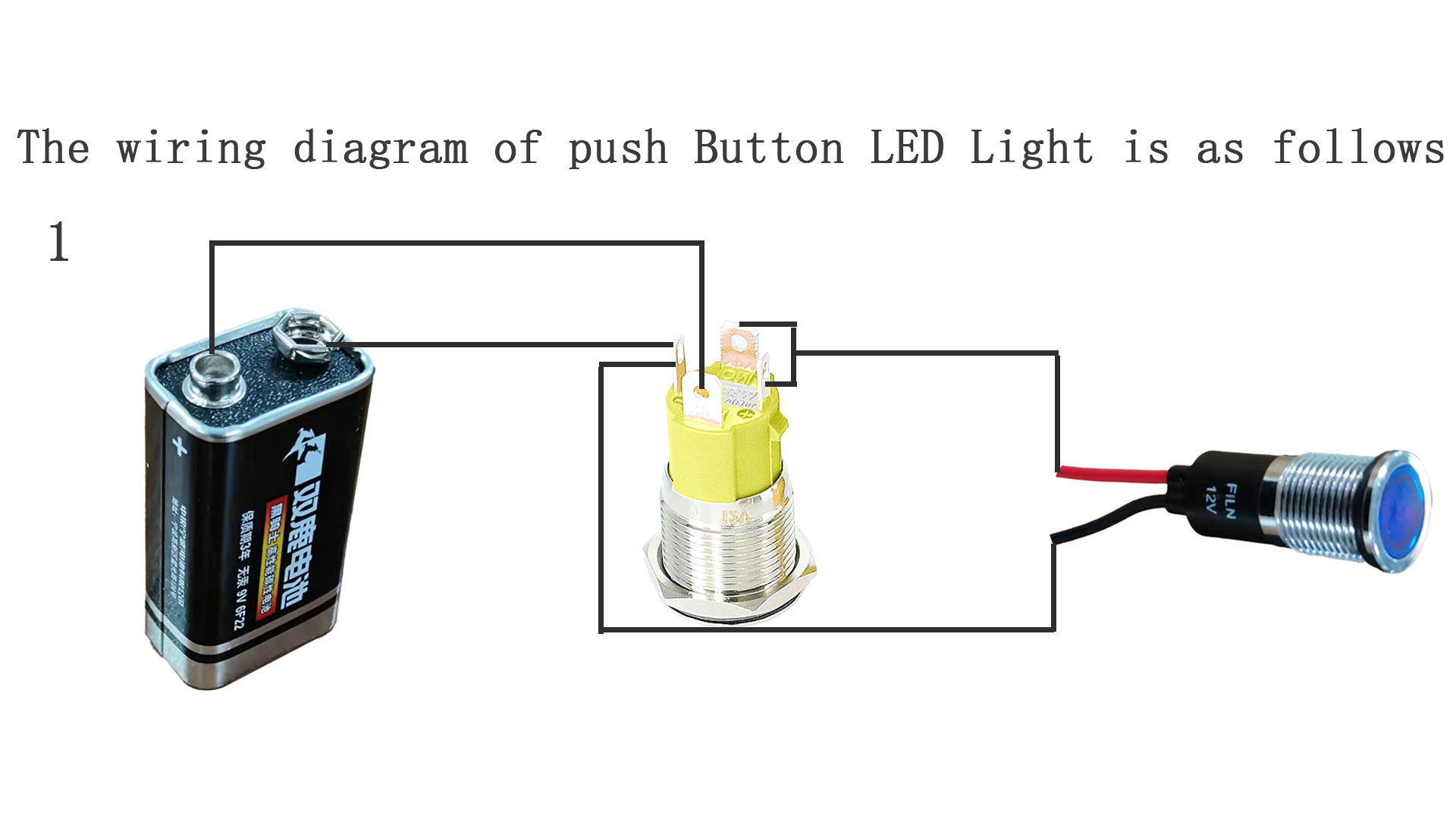 FILN 19mm High Current 15A Metal Small Push Button LED Lights
