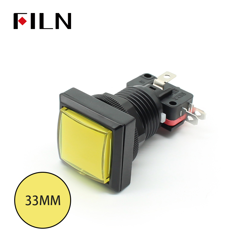 led arcade buttons-FILN LED Arcade Buttons 33MM Square Arcade Pushbutton Switch