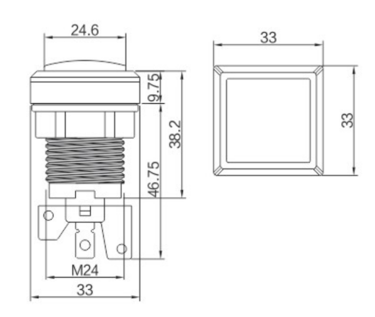 led arcade buttons-FILN LED Arcade Buttons 33MM Square Arcade ...